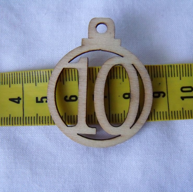 laser cut wooden christmas advent numbers in th... - Folksy