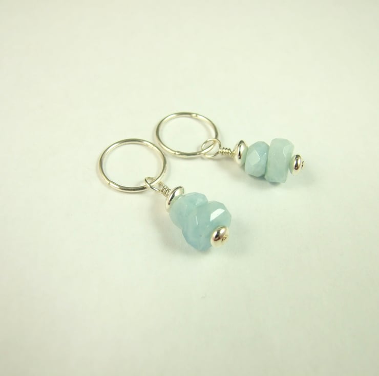 Sterling Silver Earrings Pale Blue Amazonite - Folksy