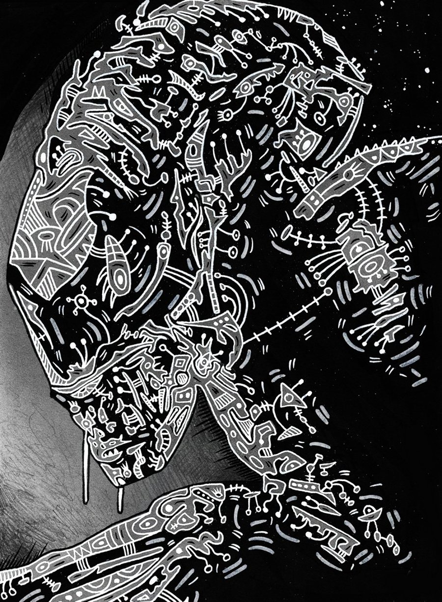 TRIBAL ALIEN ART - Folksy