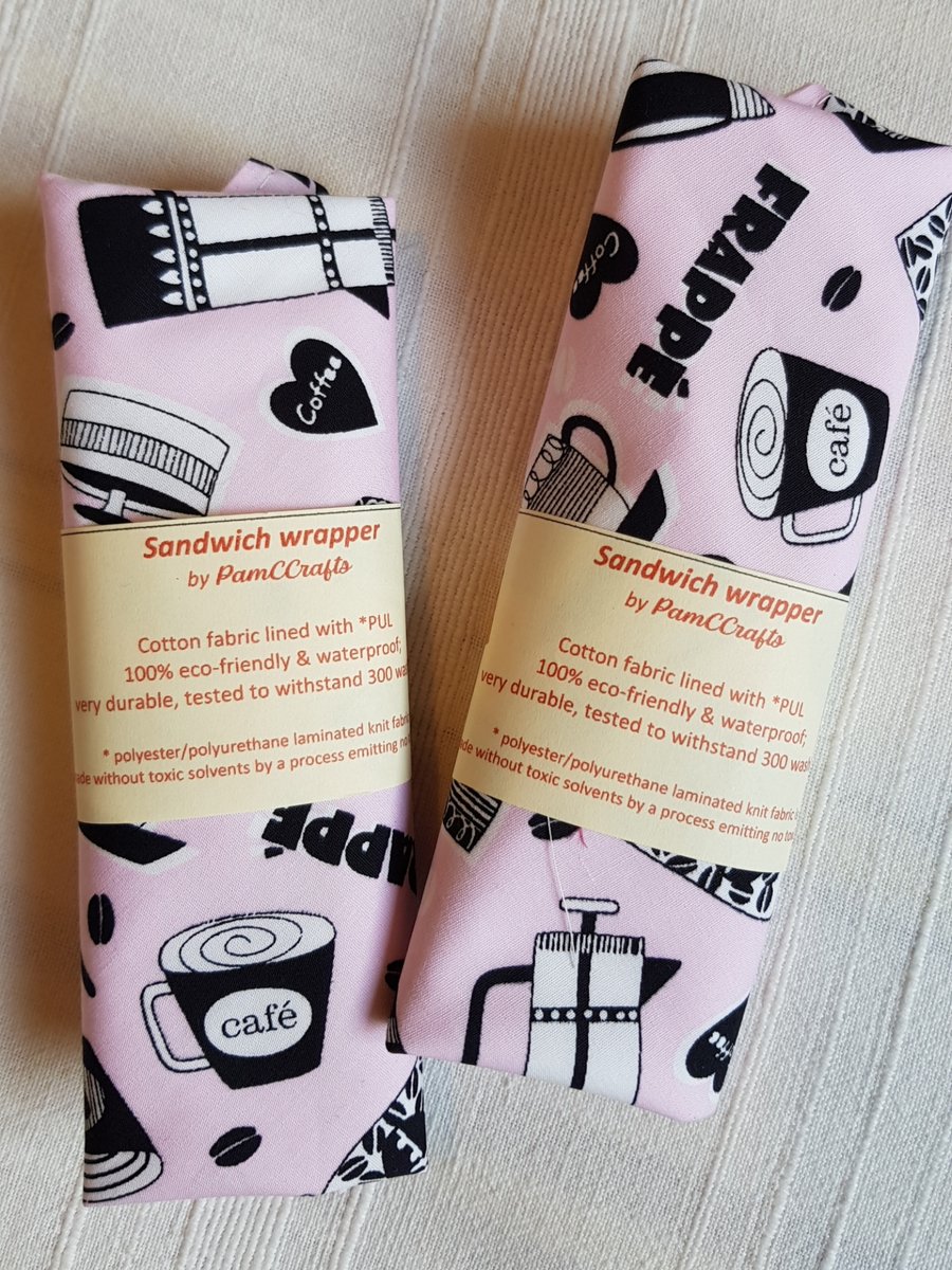 Sandwich Wrappers: barista pink - Folksy