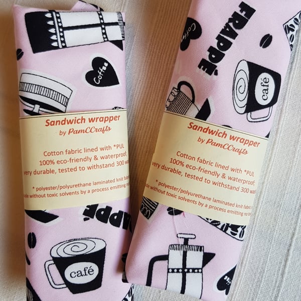 Sandwich Wrappers: barista pink - Folksy