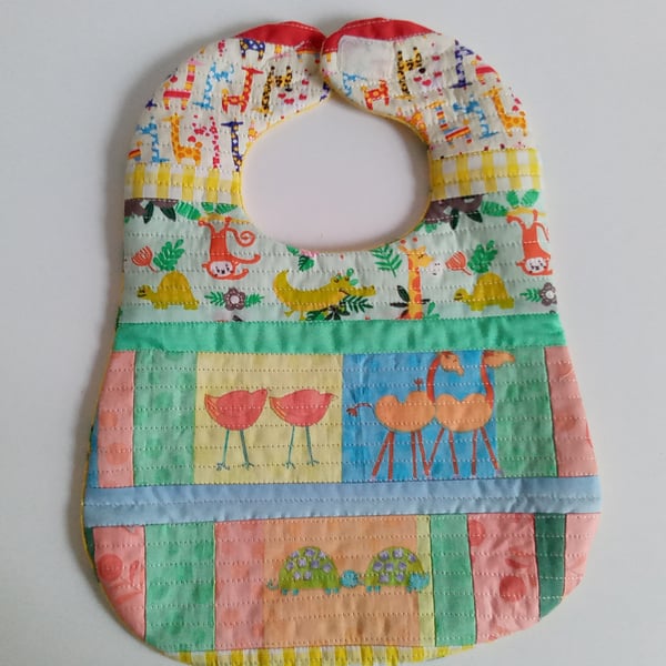 Patchwork bib, quilted, Bib, Reversible bib, OO... - Folksy