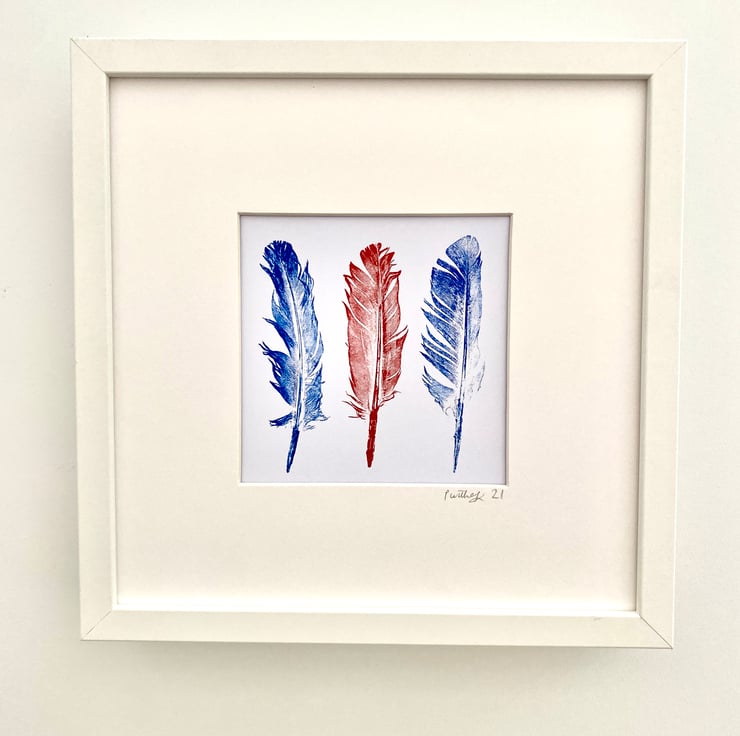 Feathers original feather screen print, nursery... - Folksy