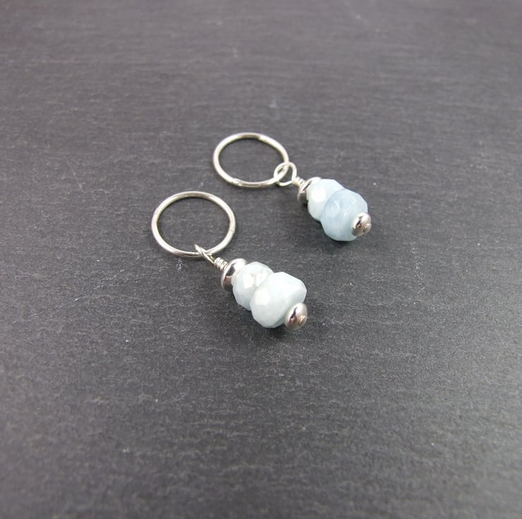 Sterling Silver Earrings Pale Blue Amazonite - Folksy