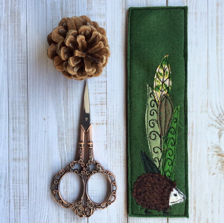 Embroidered Hedgehog bookmark. - Folksy