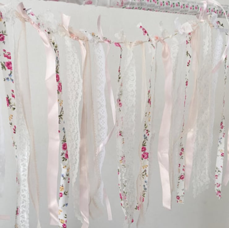 Shabby chic boho lace & ribbon rag tie garl... - Folksy