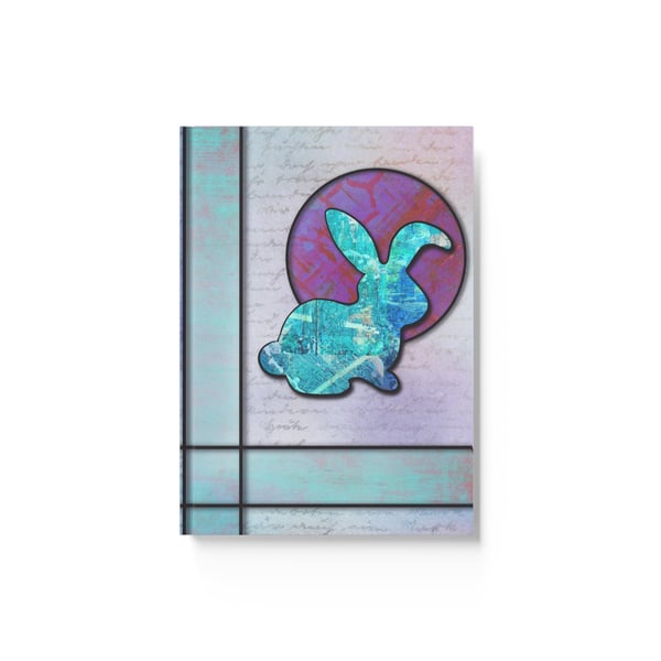Cute Bunny Notebook, Art Deco, Collage, Hardcov... - Folksy