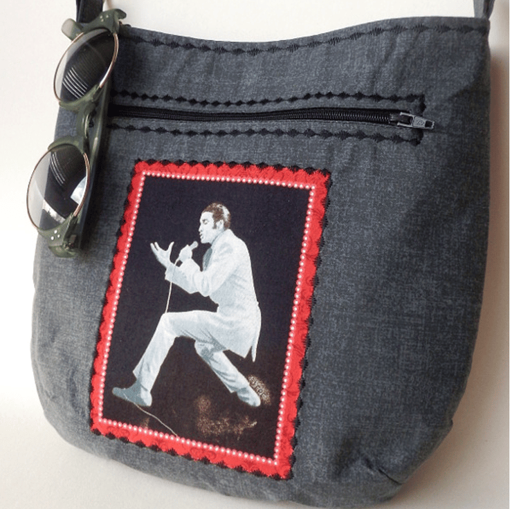 Unique, one-off, Elvis Presley crossbody bag wi... - Folksy