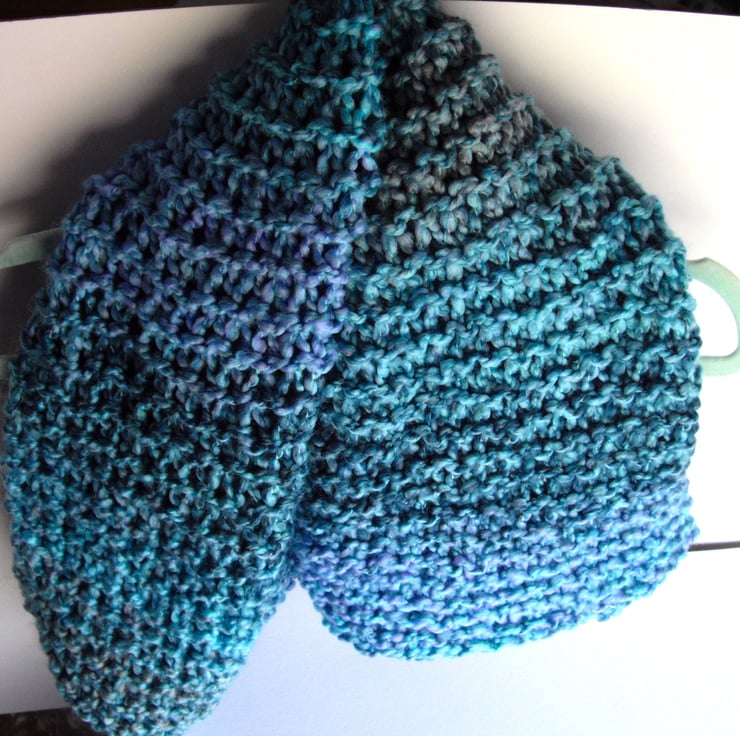 Big Multi-tonal Hand Knitted Scarf - Folksy