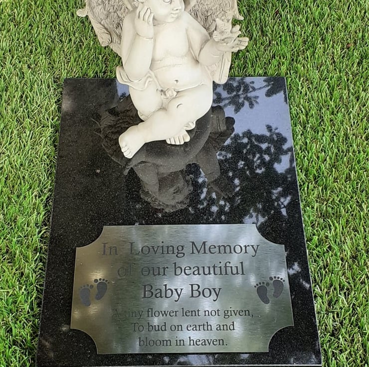 Granite memorial baby stone FLAT Grave Marker ... - Folksy
