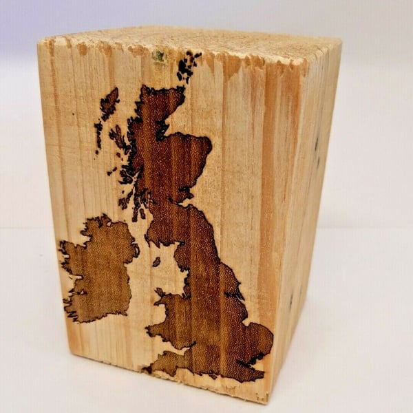 Map of United Kingdom Laser Engraved Wooden Pal... - Folksy