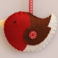 Christmas Robin - Felt Decoration - Folksy