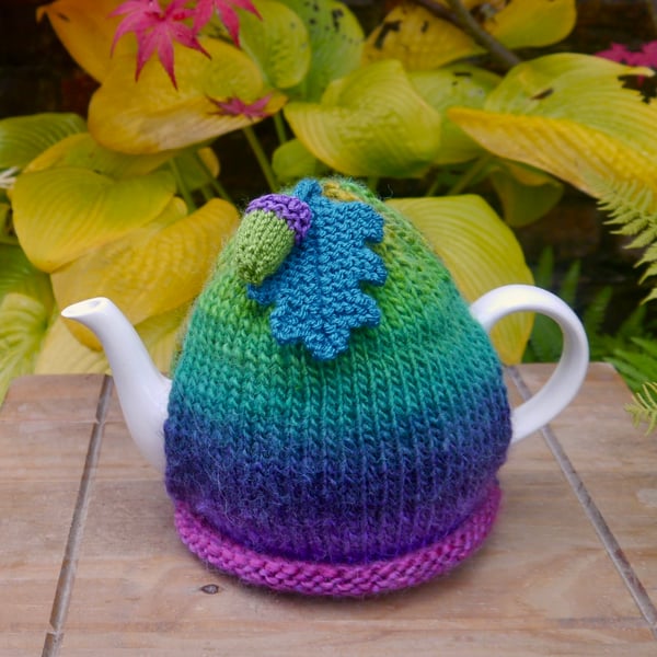 Bright Autumnal Tea Cosy with Acorn and Oak Lea... - Folksy