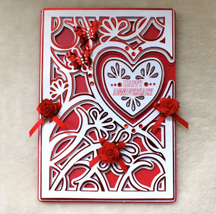 Luxury Handmade Anniversary Swivel Card - Folksy