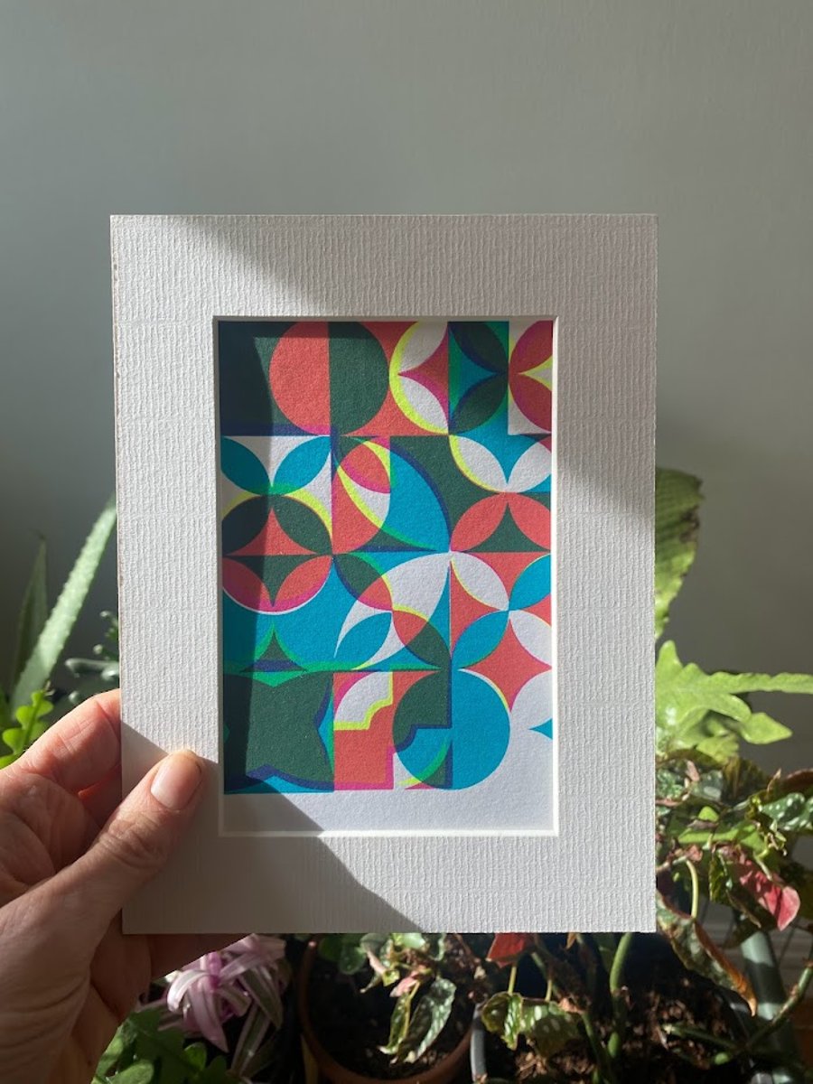 Mini unique A5 screen print - free P&P - Folksy