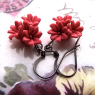Pink fimo earrings, Rose flowers, Cute dangle e... - Folksy
