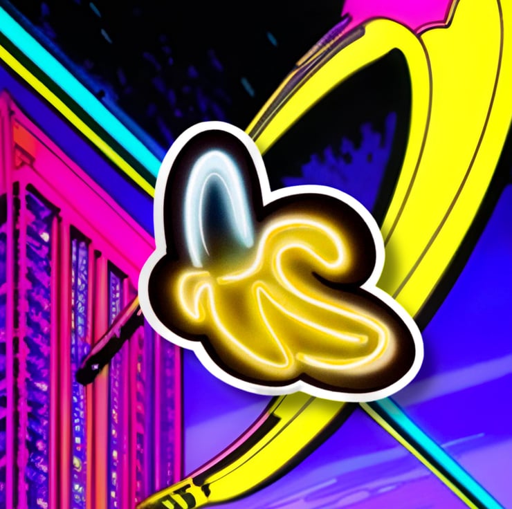 Neon Banana-Cute Banana Vinyl Sticker Kawaii St... - Folksy