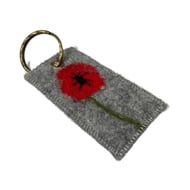 Felted Poppy Keyring - Folksy