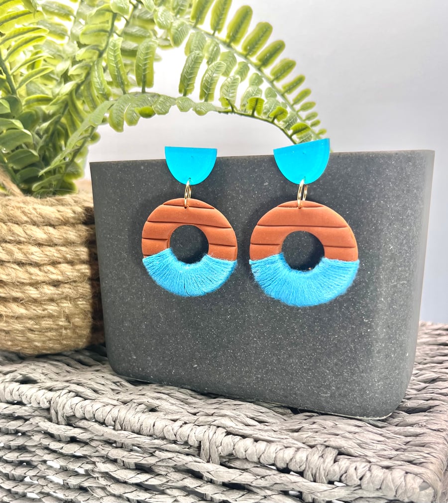 Turquoise Trellis Funky Hoop - Folksy
