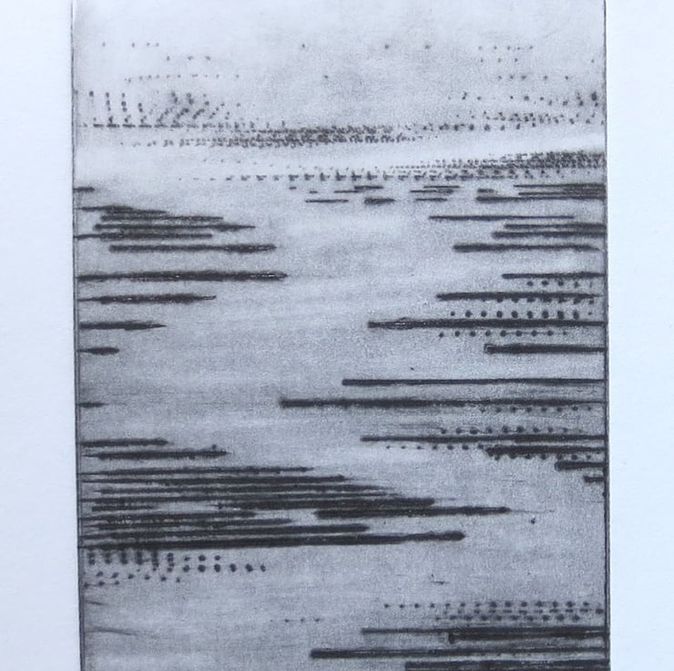 Lines in the tide original drypoint print sea s... - Folksy