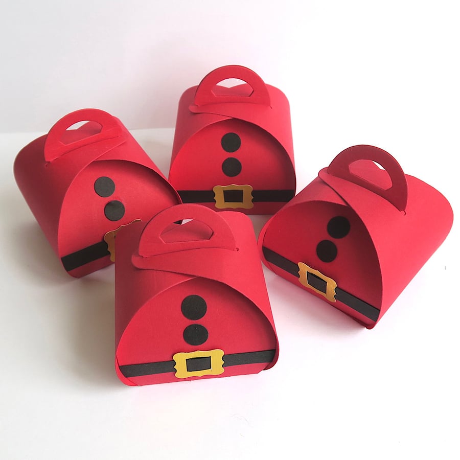 Set of 4 Christmas table Santa favour boxes, pe... - Folksy