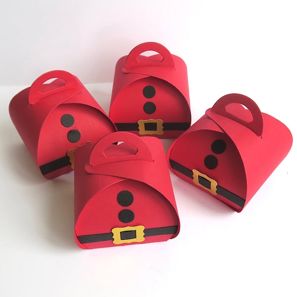 Set of 4 Christmas table Santa favour boxes, pe... - Folksy