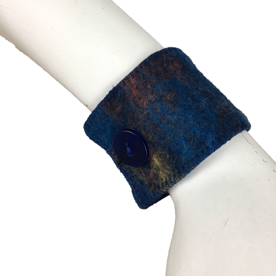 Wrist cuff, hand felted merino wool - Folksy