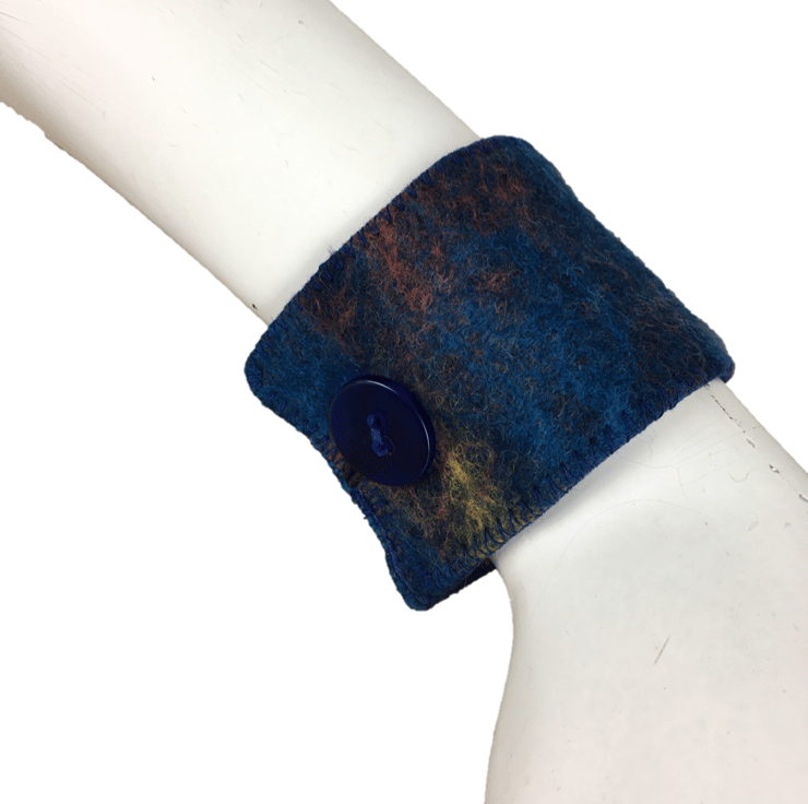 Wrist cuff, hand felted merino wool - Folksy