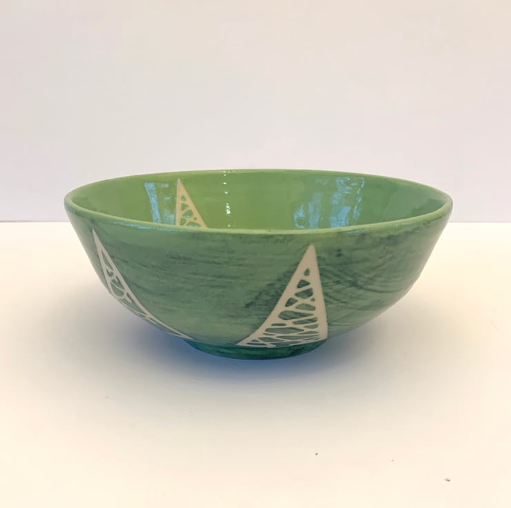 Christmas Tree Stoneware Bowl Hand-crafted - Folksy