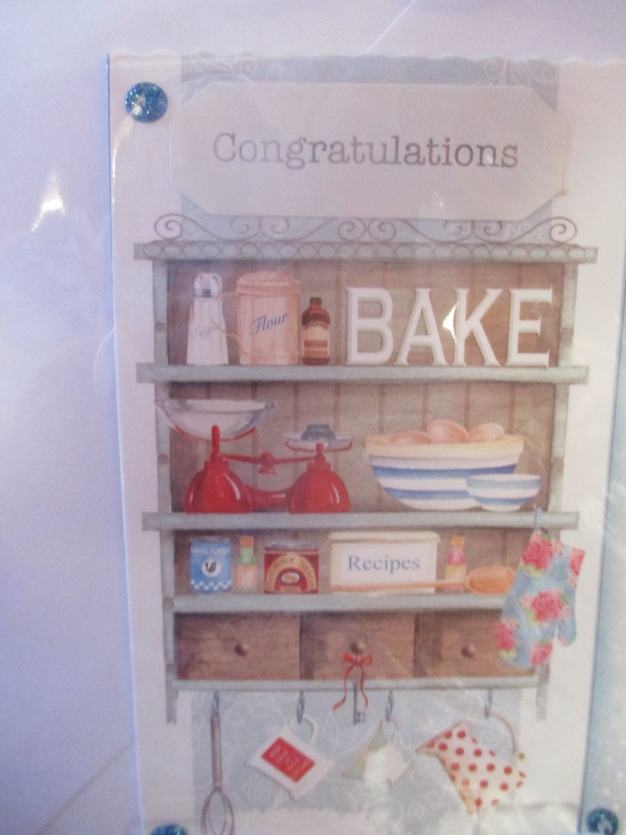 Congratulations Bake Cupboard Card - Folksy