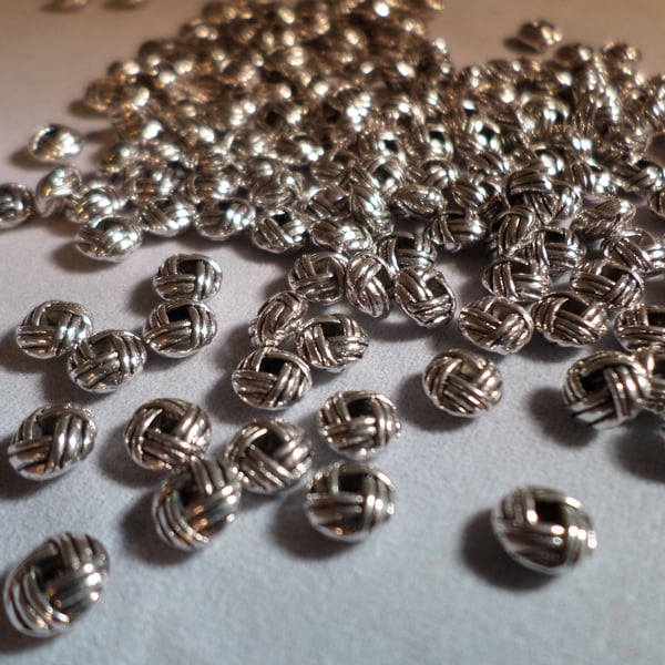50 x Woven Knot Spacer Beads - 6mm - Antique Si... - Folksy