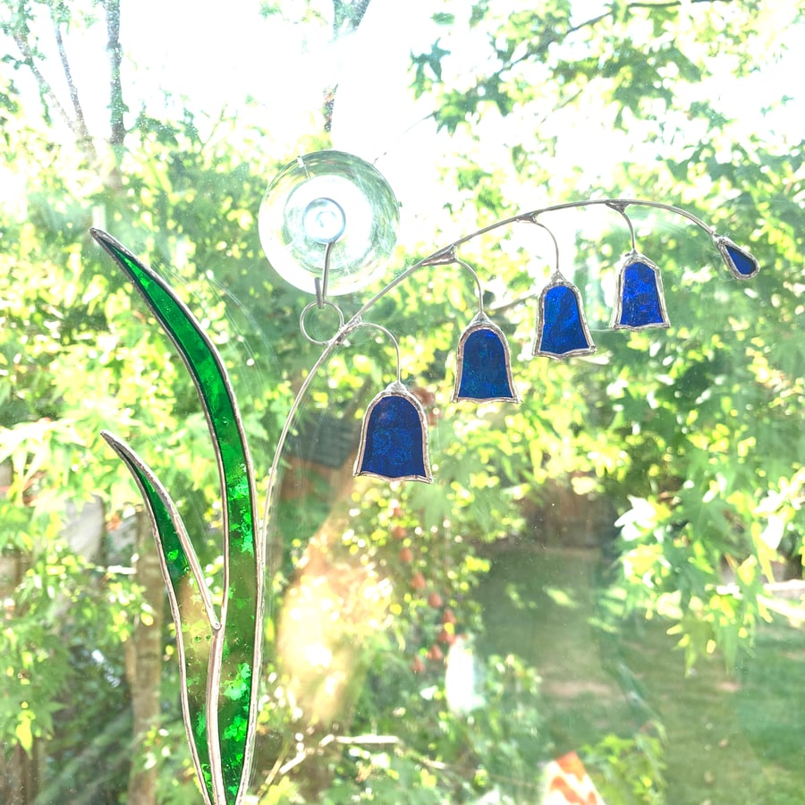 Stained Glass Bluebell Suncatcher - Handmade Ha... - Folksy