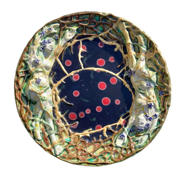 Kintsugi Style Decorative Plate - Folksy