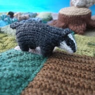 Knitted badger - Folksy