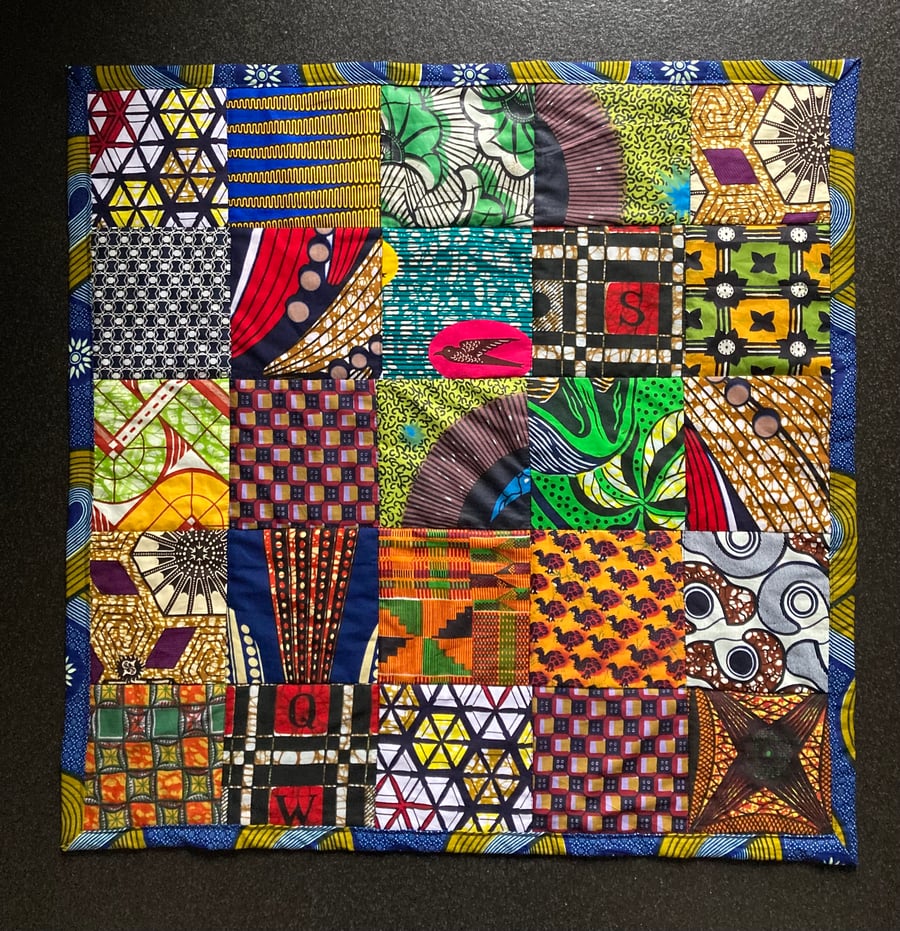 African wax fabric patchwork quilt - Folksy