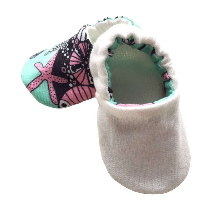 Coral Reef Baby Shoes Organic Moccasins Kids Sl... - Folksy