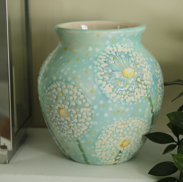 Dandelion ceramic vase - Folksy