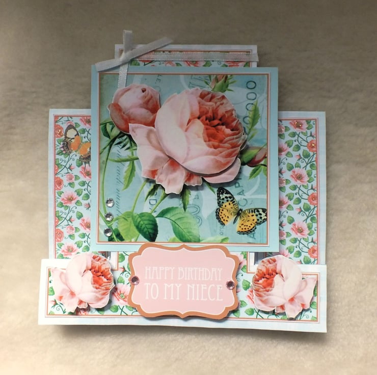 Dainty Handmade Niece Birthday Card - Folksy