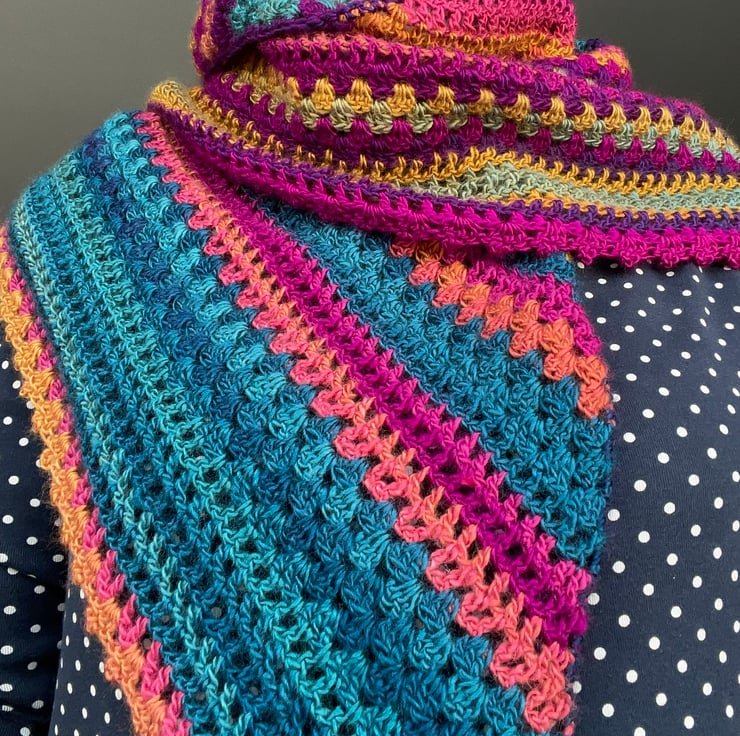 Colourful Crochet Shawl - Folksy