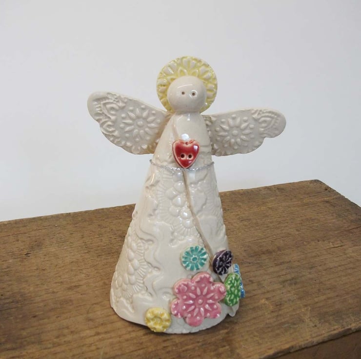 Large Ceramic Angel Christmas decoration Potter... - Folksy