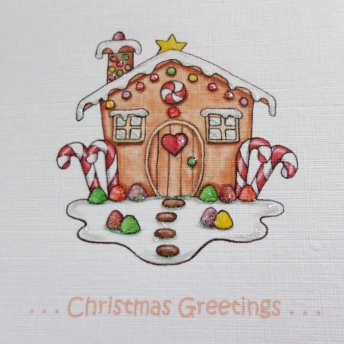Mini Christmas Card - Gingerbread House - Folksy