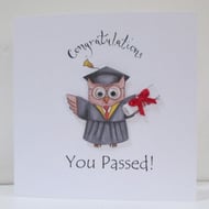 Owl Graduation Card - Folksy