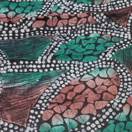 Red and Green batik fabric - Folksy