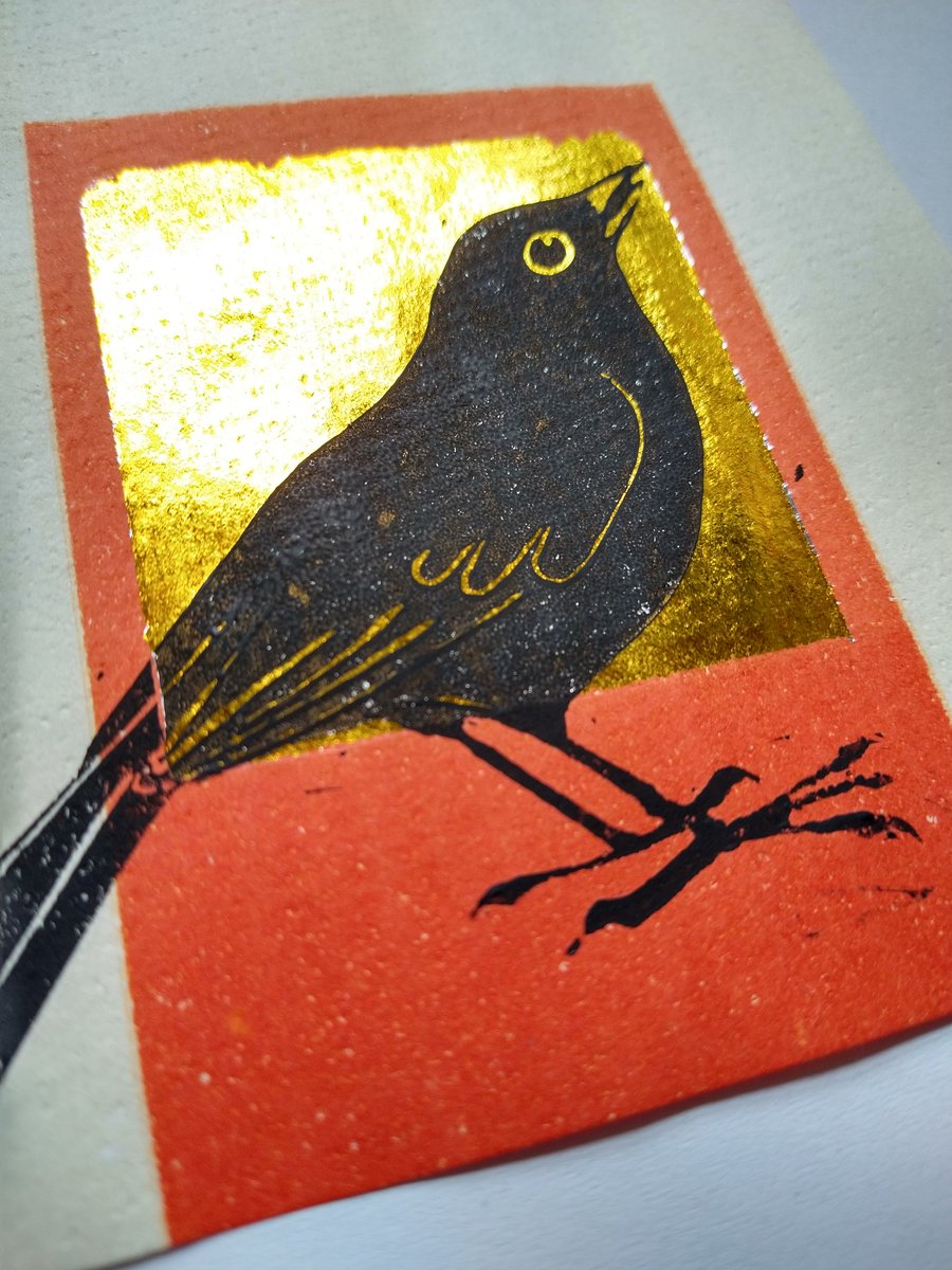 Blackbird Original Lino Cut Print - Folksy