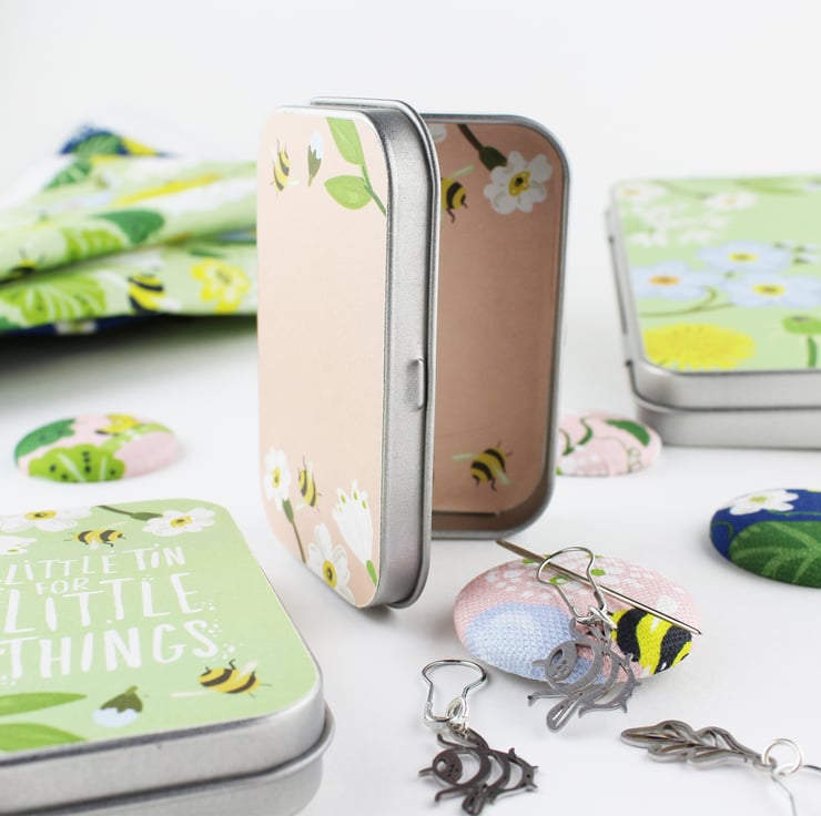 Set of 2 Sewing Tins - Folksy