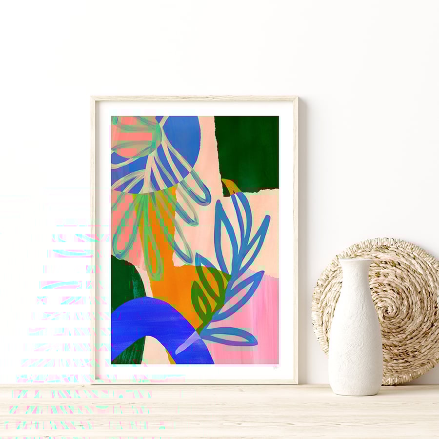 Bold Leaf Abstract Art Print - Folksy