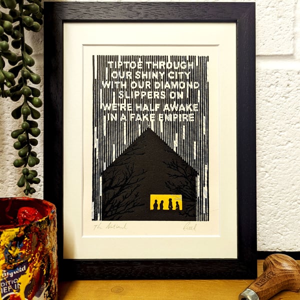 The National Fake Empire- Original Lino Print - Folksy