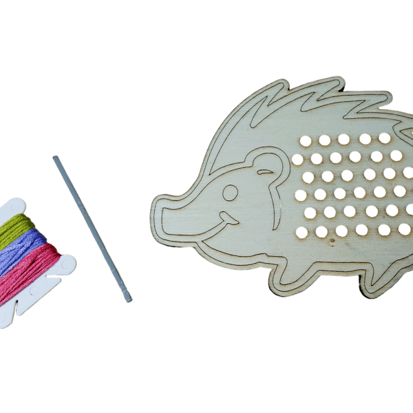 Wooden Threading Kit - Hedgehog - Folksy