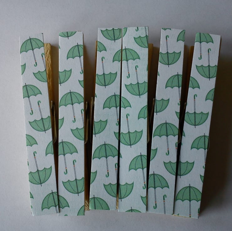 Mint umbrella magnetic pegs fridge magnets memo... - Folksy