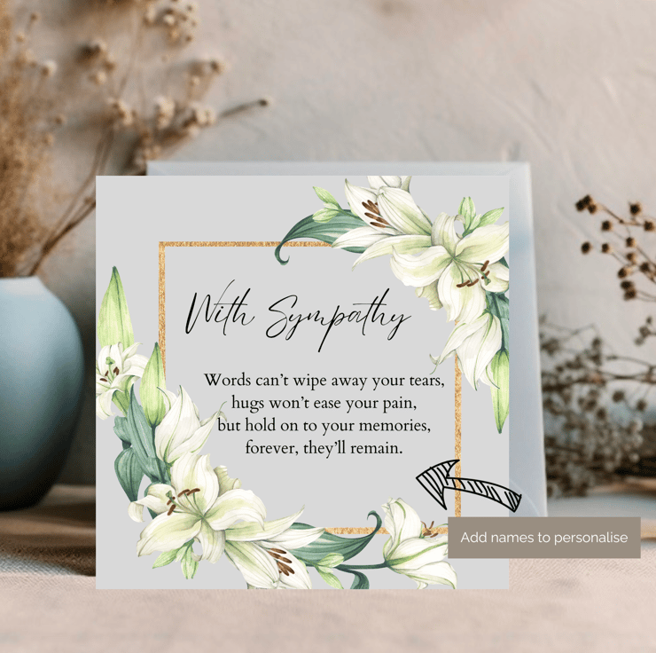 Personalised Sympathy Condolences and Loss Card - Folksy